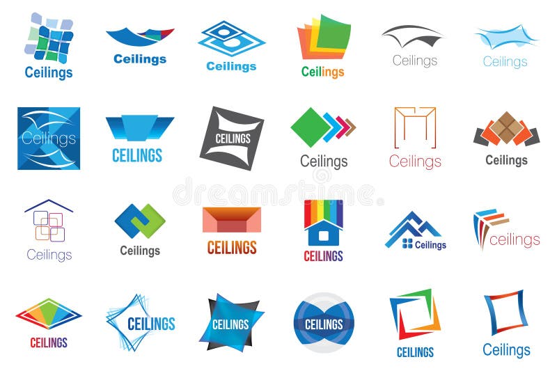Large Set of Logos for Ceilings, Tiles Stock Illustration ...
