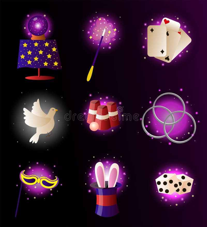 Large Set of Magic Items, Magic Cards, a Rabbit in a Hat, a Magic Wand ...