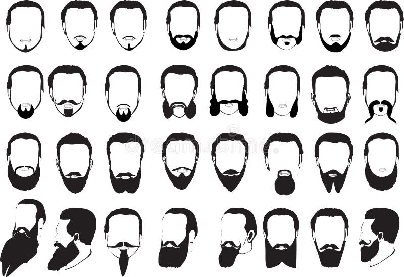 Large set of men beards stock vector. Illustration of background - 19255055