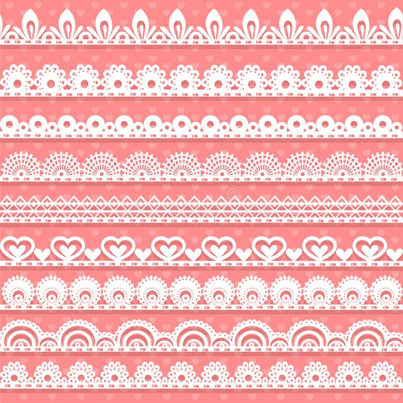 Large Set of Openwork Lace Borders for Your Design Stock Vector ...