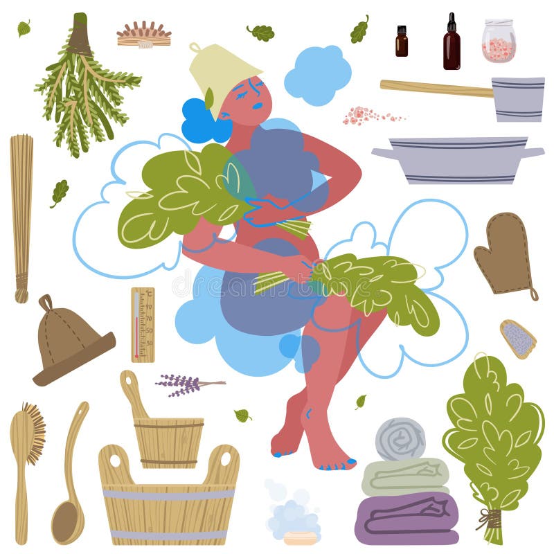 A Large Set of Pictures on the Theme of Taking Steam in the Bath ...