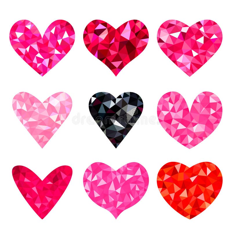 A Large Set of Red Raspberry and Black Hearts in a Polygonal ...