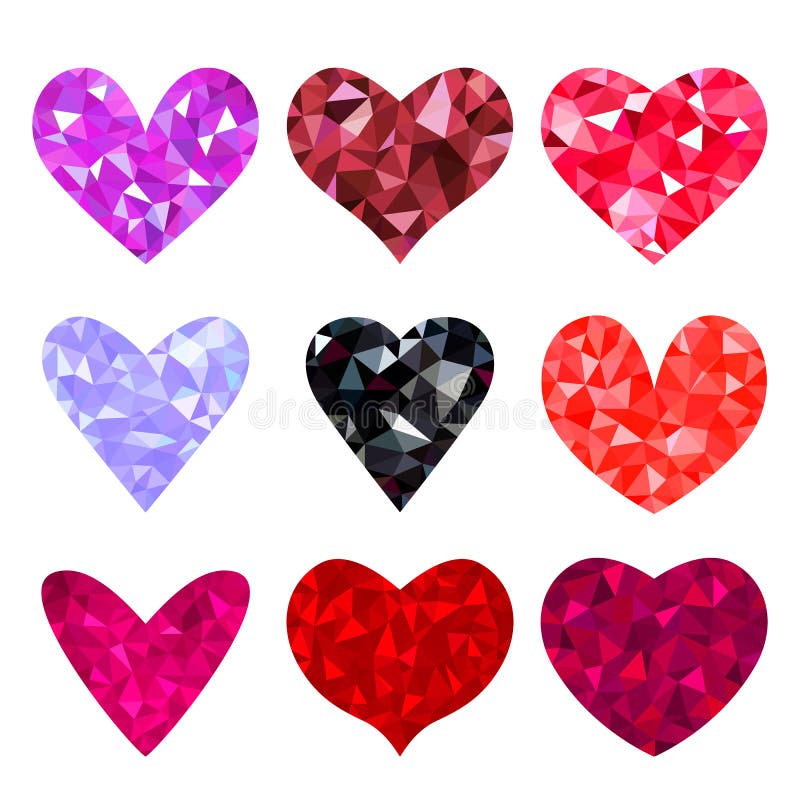 A Large Set of Red Raspberry and Black Hearts in a Polygonal ...