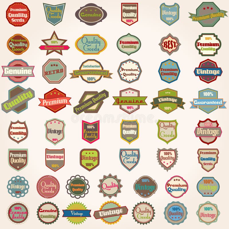 Vector Set: Retro Race Car Labels Stock Vector - Illustration of flag ...