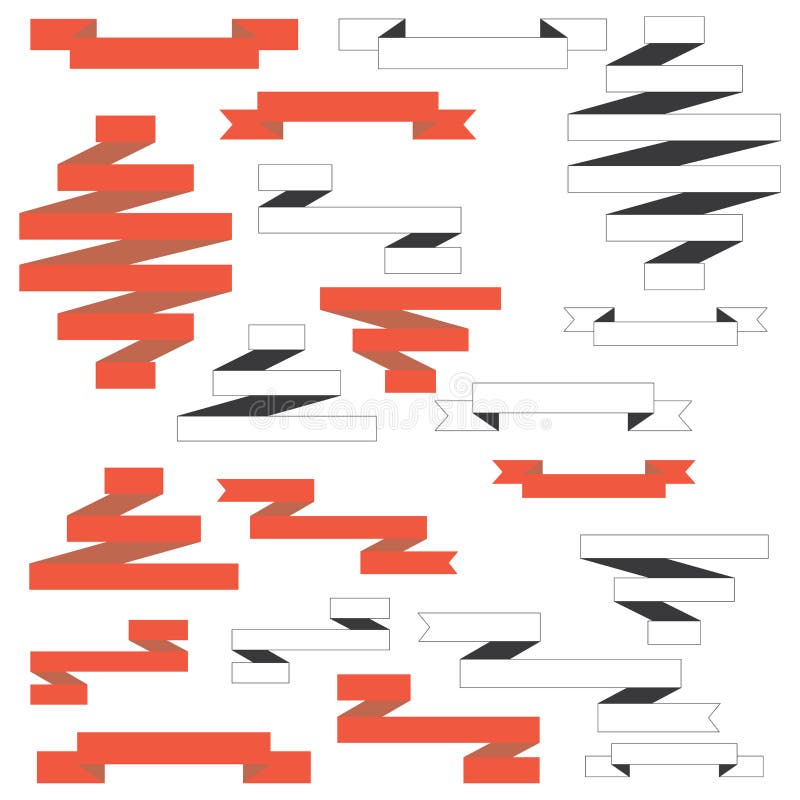 A large set of ribbons stock vector. Illustration of ribbon - 48136235