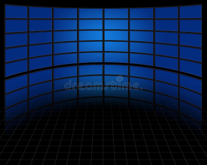 Wall of screens stock vector. Illustration of plasma - 19312760