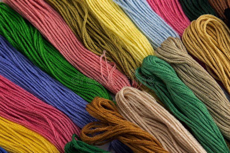 A Large Set of Threads for Embroidery Stock Photo - Image of design ...