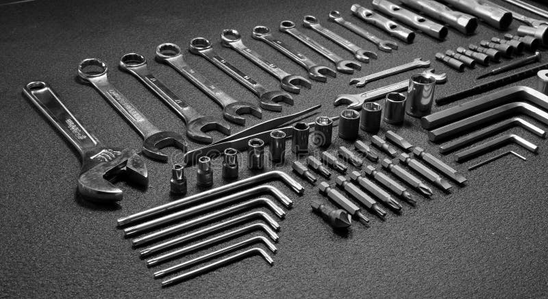 Large Set of Variety Mechanical Tools Stock Photo - Image of adjustable ...