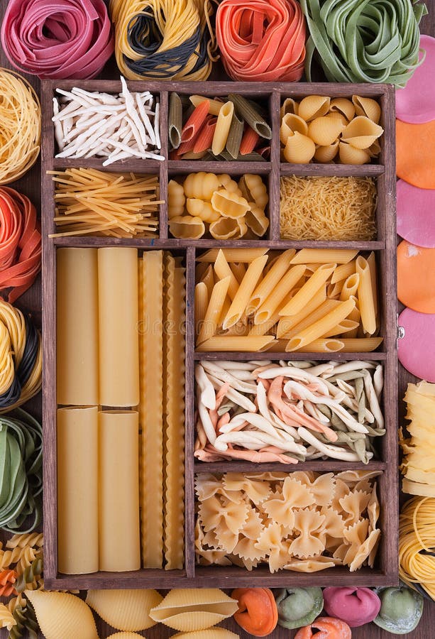 Large Set of Various Italian Pasta and Multicolor Stock Photo - Image ...