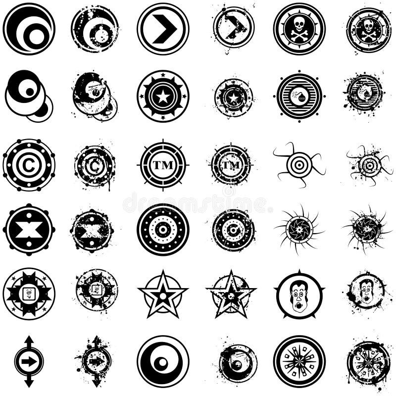 Large Set of Vector Grunge Brushes or Stamps Stock Vector ...
