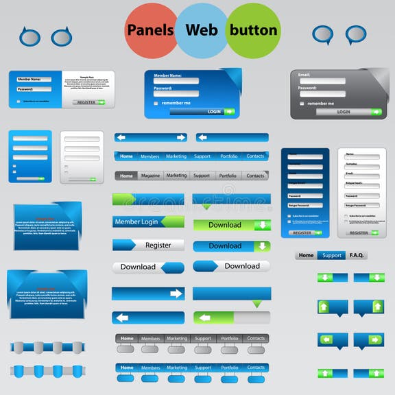 Large Set of Web Panels, Buttons for Your Ideas. Stock Vector ...