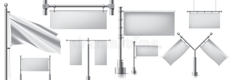 Large Set of White Vector Flags on a White Background Stock Vector ...