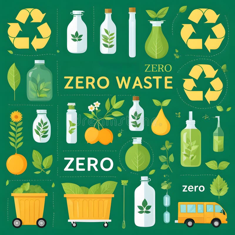 Large Set of Zero Waste Elements. Eco-friendly Design with Recyclable ...