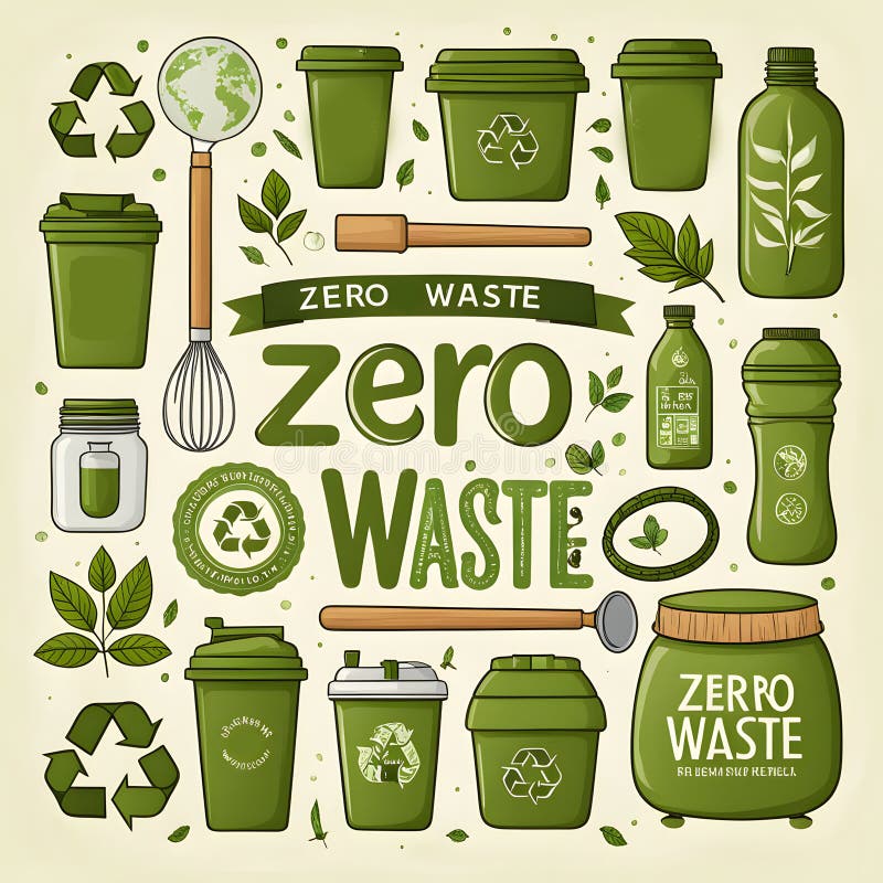 Large Set of Zero Waste Elements. Eco-friendly Design with Recyclable ...