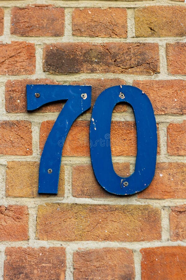 Big and Bold Blue House Number 70 Stock Photo - Image of numeral ...