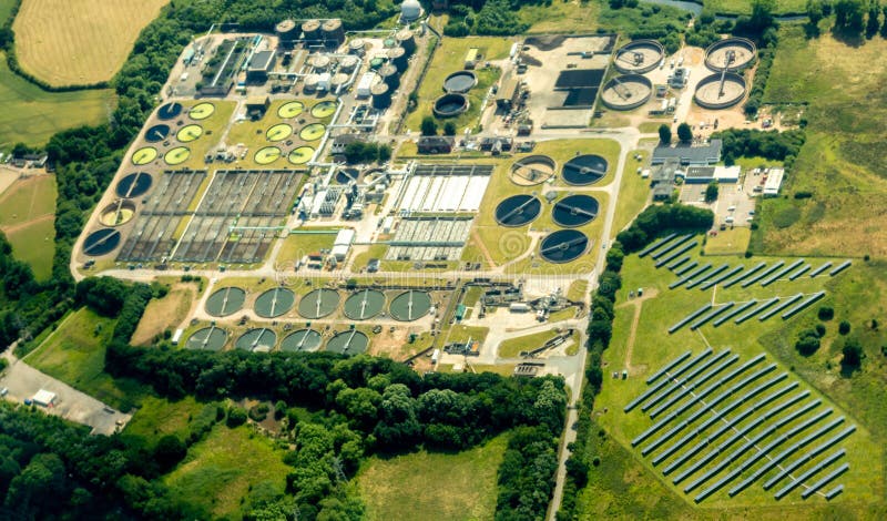 Sewage Works from Above stock photo. Image of works - 284742536