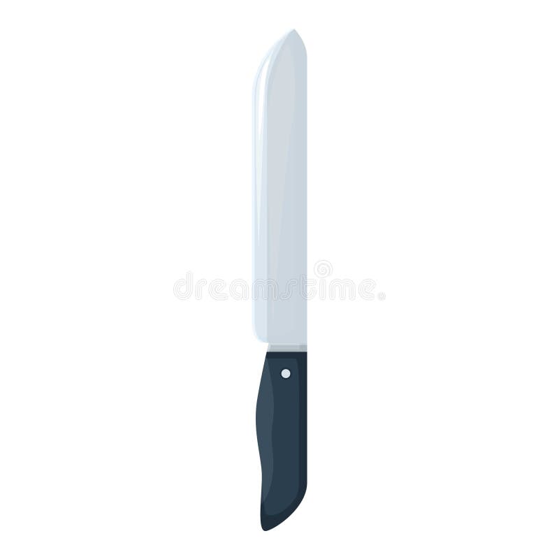 Large Sharp Kitchen Knife Pointing Upwards with Black Handle Stock ...