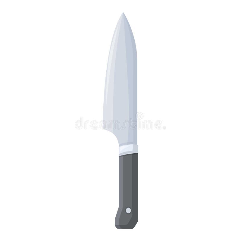 Large Sharp Kitchen Knife Pointing Upwards with Black Handle Stock ...
