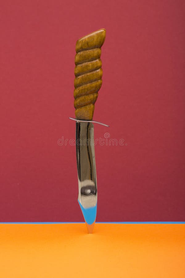 Large Sharp Knife on a Colored Background Stock Photo - Image of iron ...