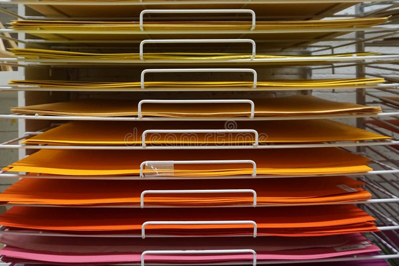 Large Sheets of Colored Paper of Warm Colors Stock Image - Image of ...