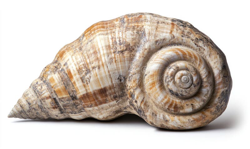 A Large Shell with a Brown and Tan Color Stock Photo - Image of snail ...