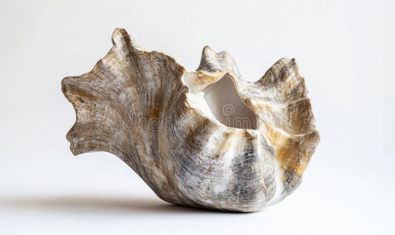 A Large Shell with a Hole in the Middle Stock Photo - Image of white ...