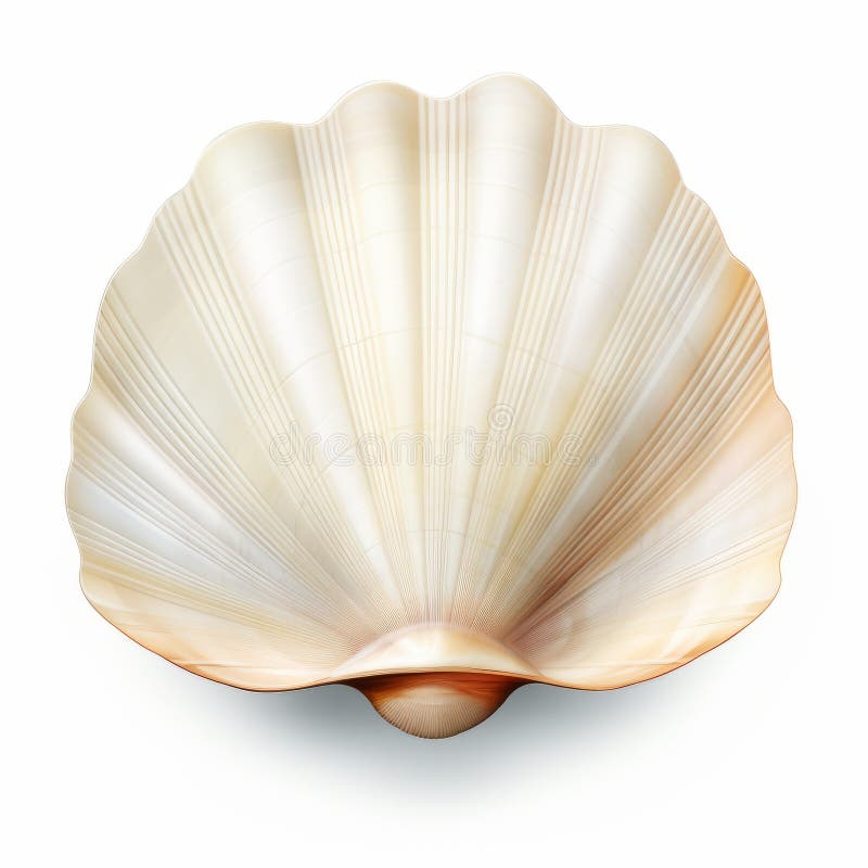Realistic Shell Illustration on White Background - Close-up Stock ...