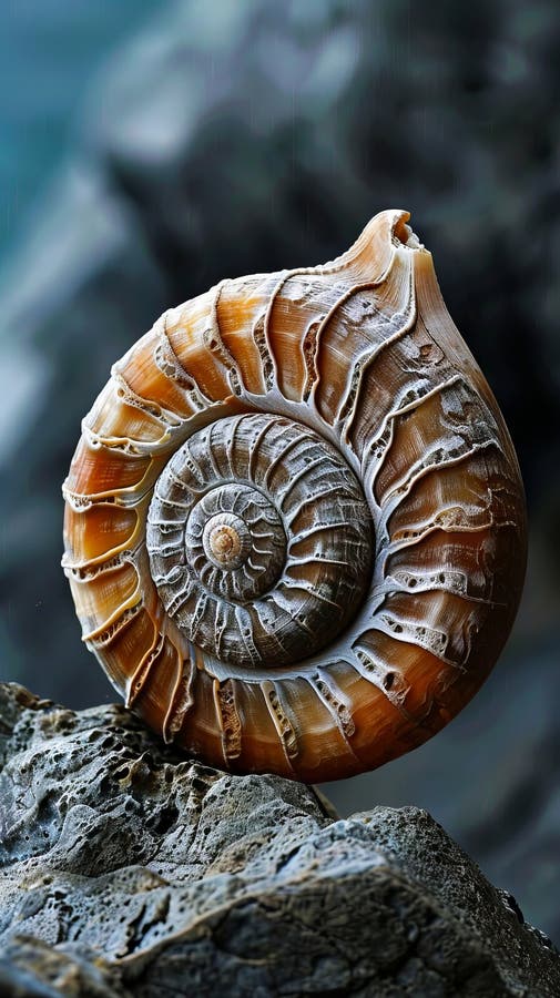 A Large Shell is Sitting on Top of a Rock Stock Image - Image of ...