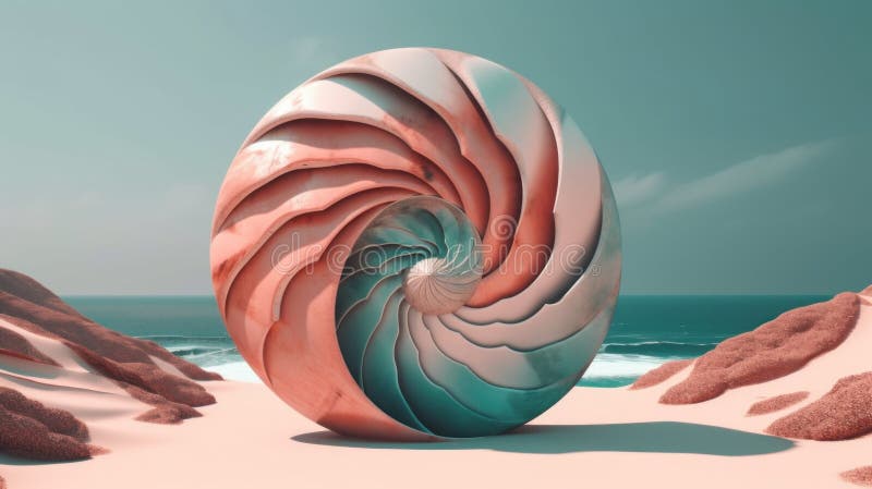 A Large Shell Sitting on Top of a Sandy Beach. AI Generative Image ...