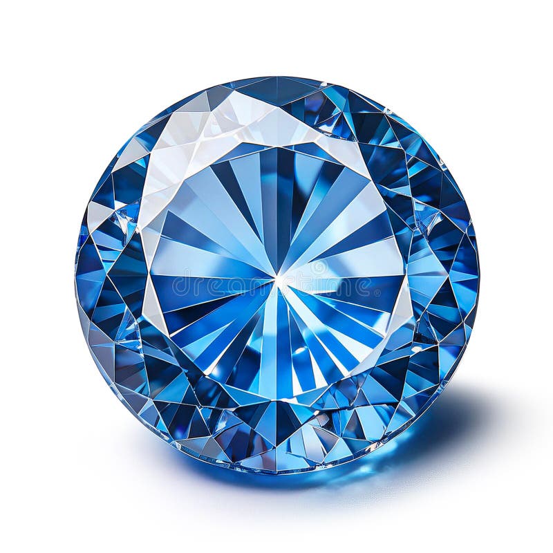 Large Shiny Blue Diamond on White Background, Generative AI Stock Photo ...