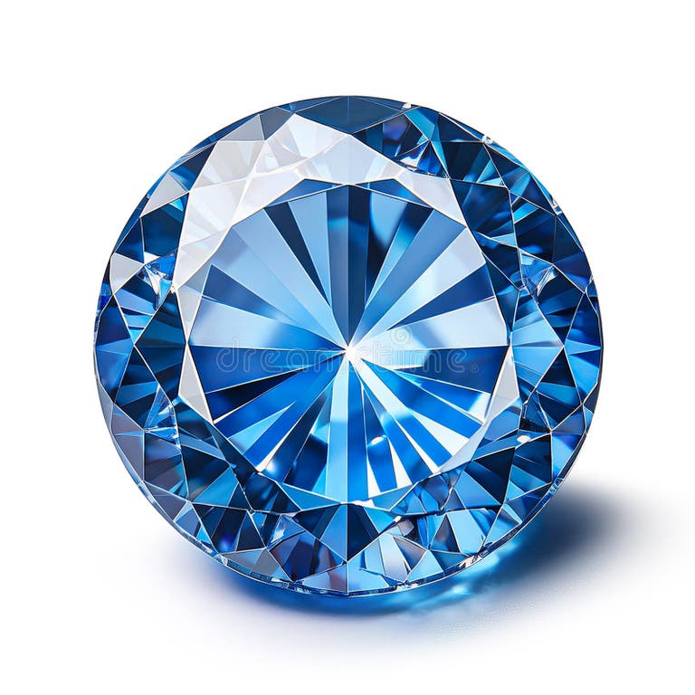 Large Shiny Blue Diamond on White Background, Generative AI Stock Photo ...