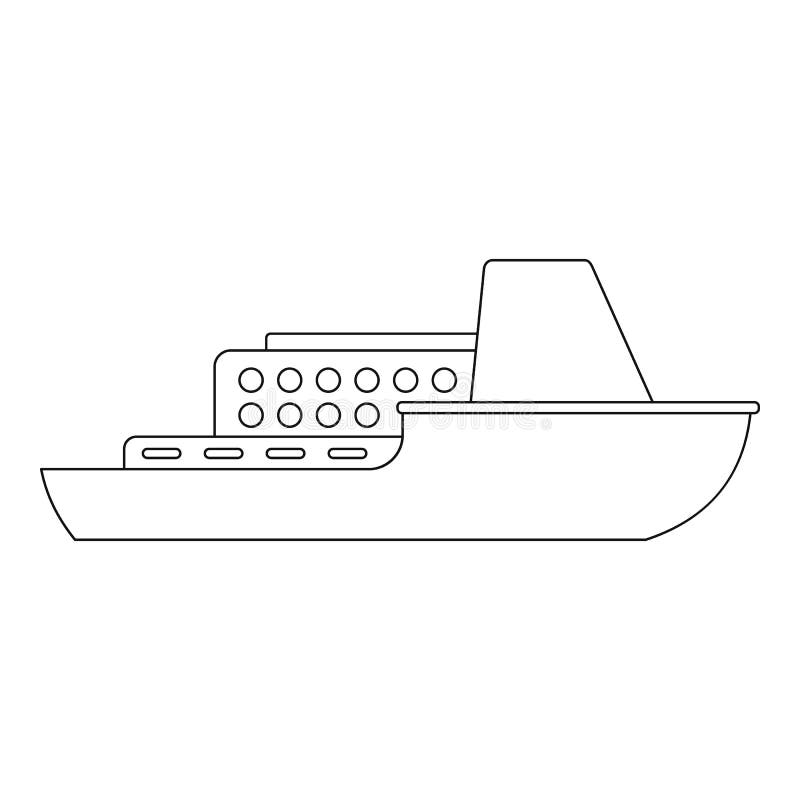 Large Ship Icon, Outline Style. Stock Vector - Illustration of ship ...