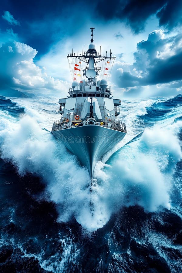 A Large Ship in the Middle of a Large Body of Water Stock Photo - Image ...