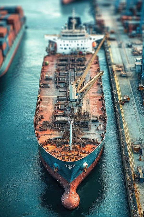 A Large Ship Sailing on the Surface of Calm Waters Stock Photo - Image ...