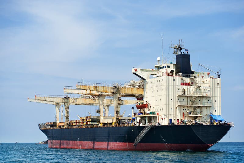 Large ship on sea stock image. Image of commercial, nautical - 75443015