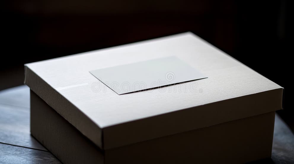 Large Shipping Box with Blank Label Affixed on Top Surface for Delivery ...