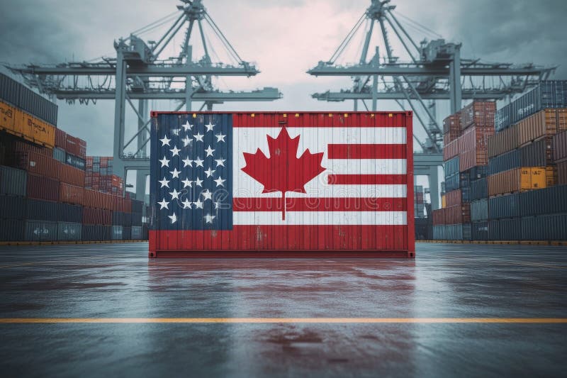 Large Shipping Containers Made from the Flags of the USA and Canada ...