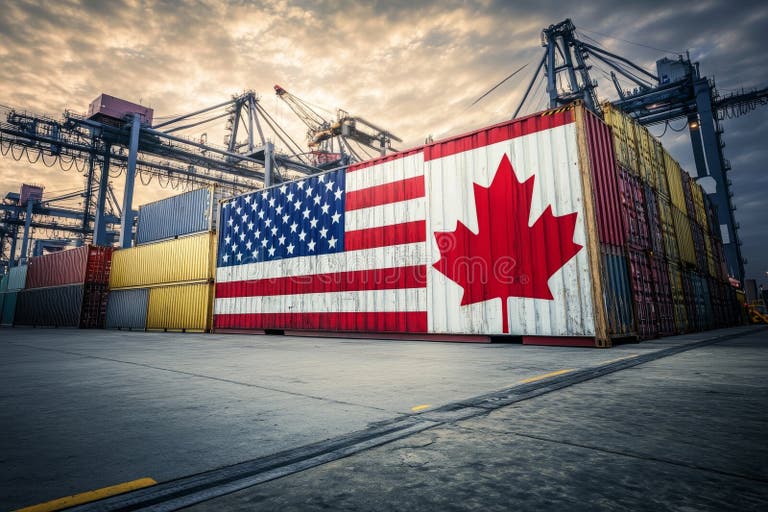 Large Shipping Containers Made from the Flags of the USA and Canada ...