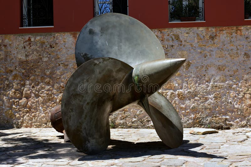 Large ships 3 bladed stock photo. Image of footpath - 155595258