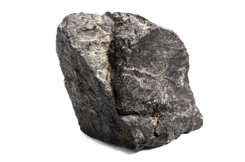 Large Shungite Stone Isolated on White Background Stock Photo - Image ...