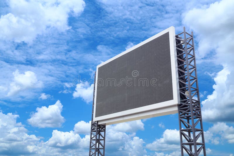 Large Sign Board with Blue Sky Stock Photo - Image of clear, score ...