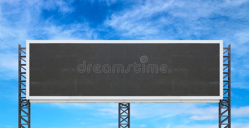 Large Sign Board with Blue Sky Stock Image - Image of digital ...