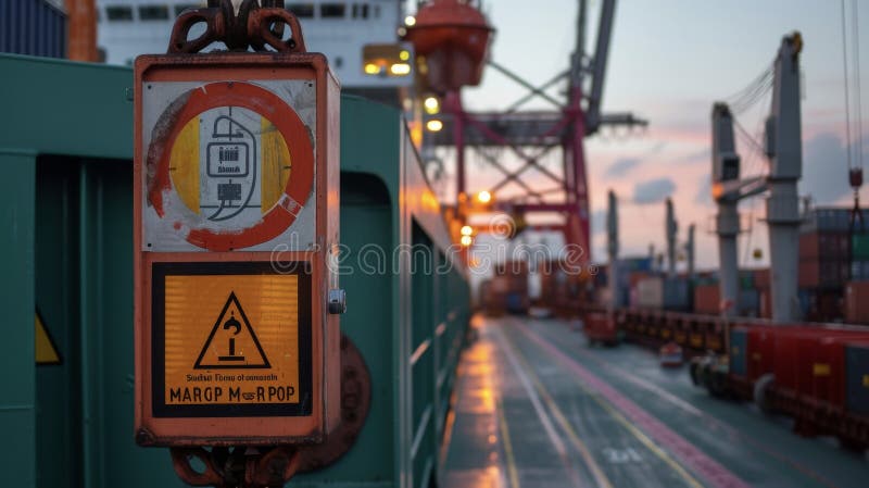 A Large Sign on the Deck of a Container Vessel Displaying the Ships ...