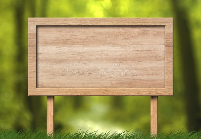 Large Wooden Sign Hanging on Ropes with Wood Planks Background Stock ...