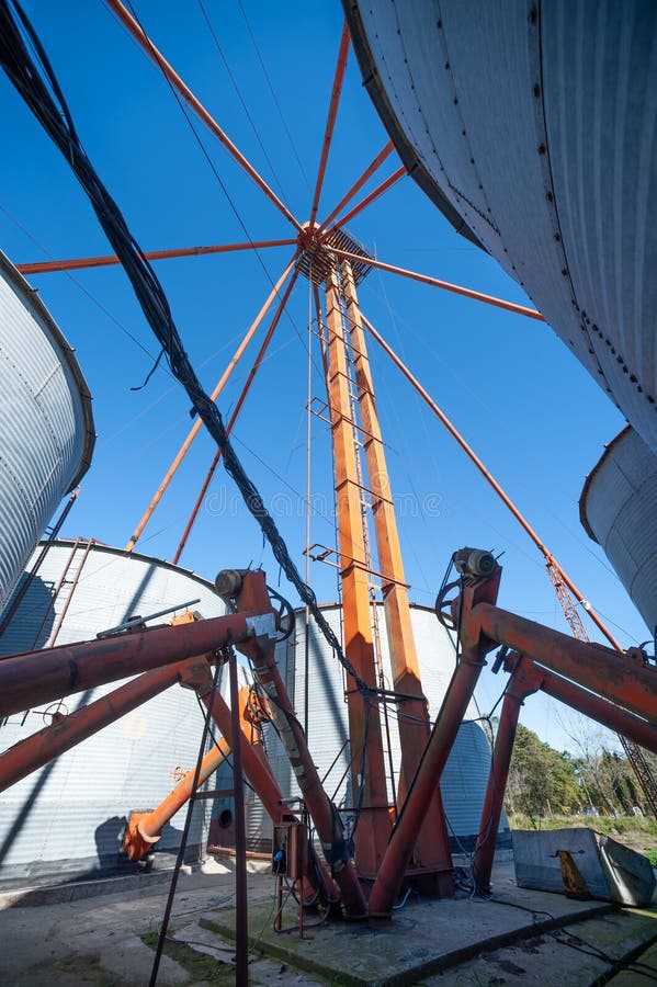 Large silo facility stock photo. Image of business, industrial - 185696434