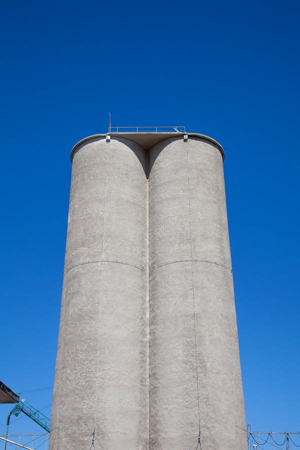 Large Silos Blue Sky Background Stock Photo - Image of import, building ...