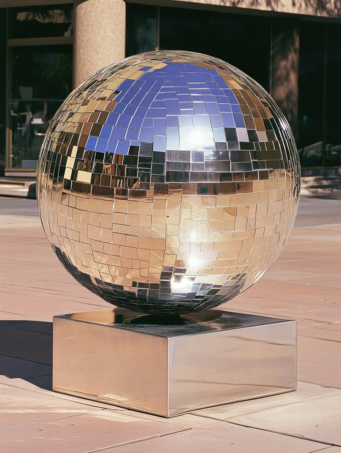 A Large Silver Ball with a Reflective Surface Stock Illustration ...