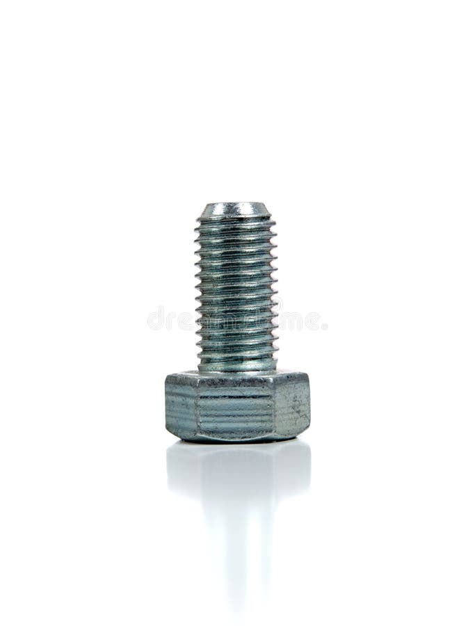 A Large Silver Bolt on White Stock Photo - Image of detail, metal: 11868060