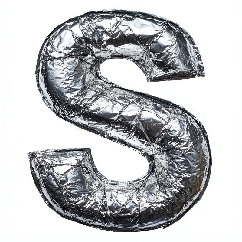 A Large, Silver-colored Letter "S" Made from Foil Stock Illustration ...