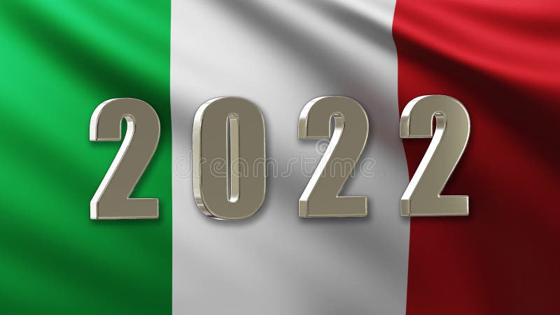 Large Silver Design 2022 on an Italian Flag Stock Illustration ...